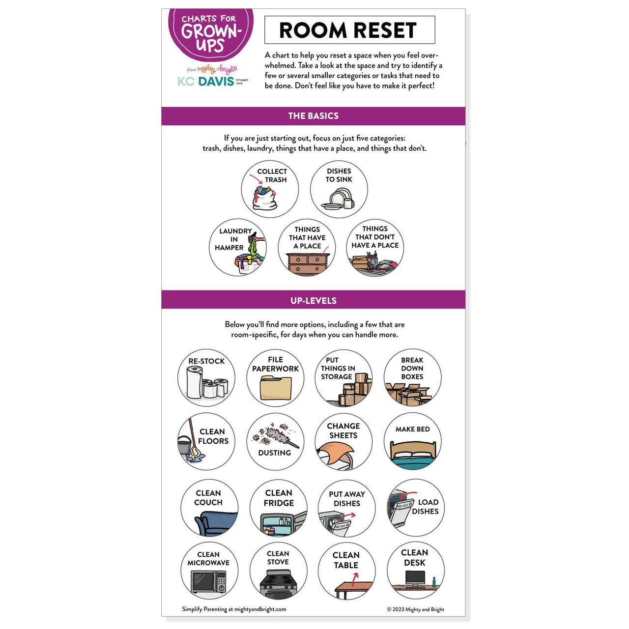 Adult Room Reset Chart with KC Davis – Mighty + Bright